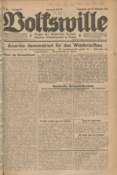 Volkswille : Organ der Deutschen Sozialistischen Arbeiterpartei in ...