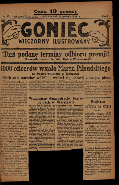 Goniec Wieczorny Ilustrowany. 1926-04-15 R. 1 nr 48 | Europeana