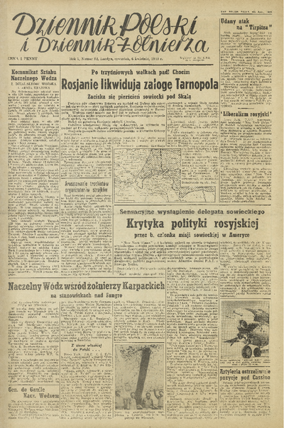 Dziennik Polski i Dziennik Żołnierza, 1944, R. 1, nr 82 | Europeana