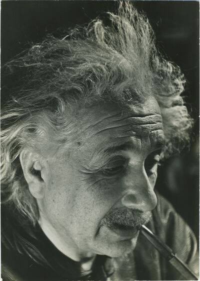 Portrait of Albert Einstein smoking his pipe. | Europeana
