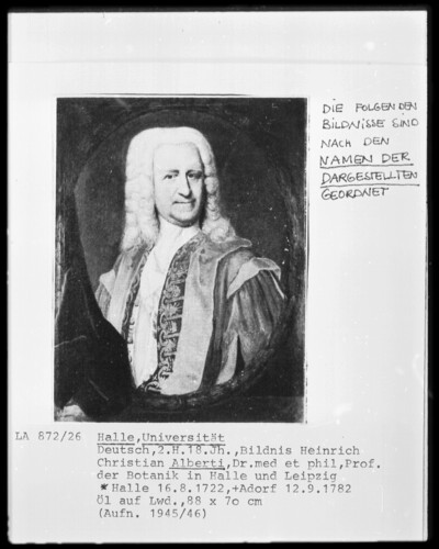 Bildnis Heinrich Christian Alberti, Professor der Botanik | Europeana