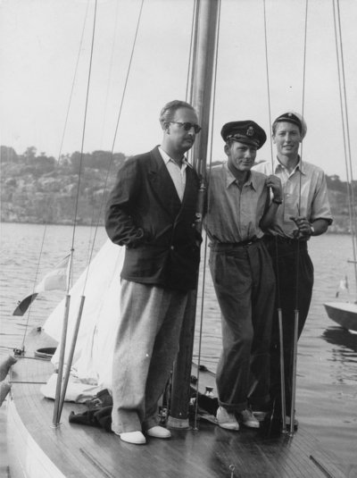 Från Sandhamn 1941, där 5-S51 BLÅVINGE med Arvid Schulz (t v) och ...