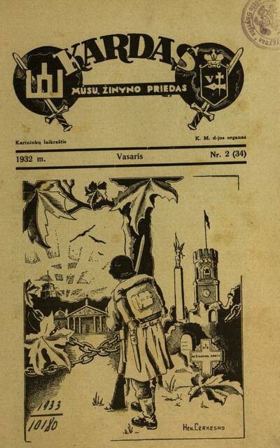 Kardas / redaktorius Kazys Skučas. - 1925-1940, 1989- - 1932-Nr.2 ...
