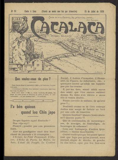 Cacalaca : Journal galejaire. - N°91 (Juliet 1928) | Europeana