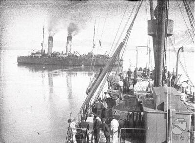 View of the Russian ship Krassin Dalla Braganza - glimpse from above ...