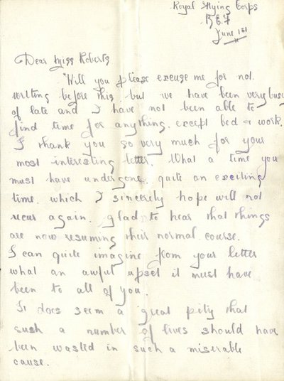 Herbert Morris R.F.C.1st June 1916 | Europeana
