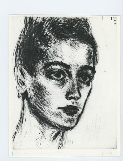 Agaate Veeber, Tütarlapse pea, 1948 | Europeana