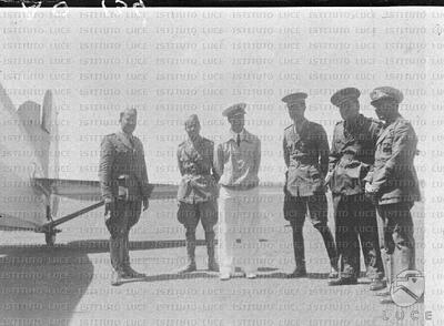Cyan, Pavolini, Bruno and Vittorio Mussolini with other officers of the ...