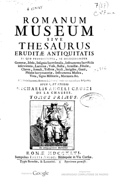 Romanum museum sive Thesaurus eruditae antiquitatis in quo proponuntur ...
