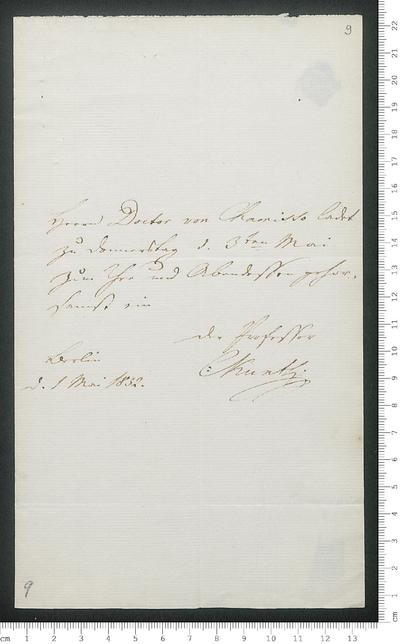 Brief von Carl Sigismund Kunth an Adelbert von Chamisso | Europeana