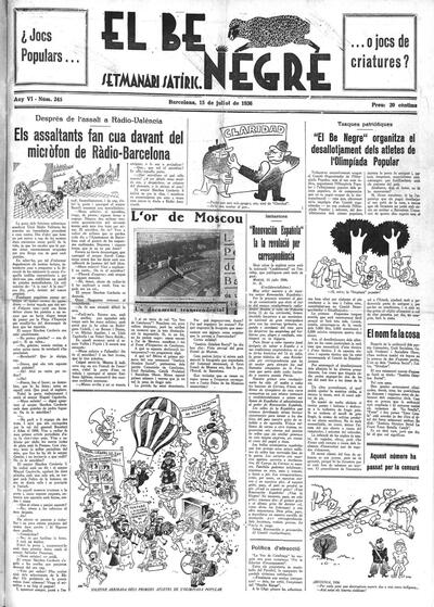 El Be negre : setmanari satíric: Núm. 245 (15 jul. 1936) | Europeana