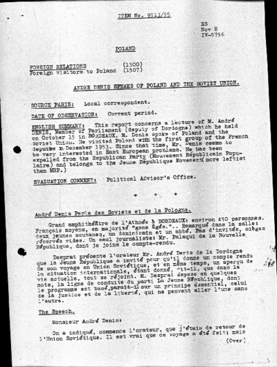 Andre Denis Speaks of Poland and the Soviet Union | Europeana