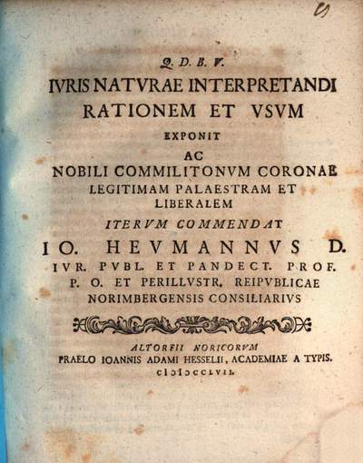 [Programma quo] Iuris naturae interpretandi rationem et usum exponit ...