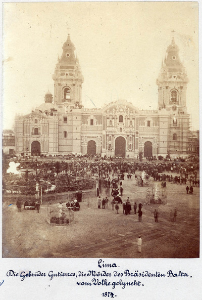 Lima: Die Gebrüder Gutiérrez, Mörder des Präsidenten Balta, aufgehängt ...